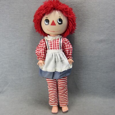 Vintage Nasco Raggedy Ann Doll RARE Plastic Posable Rooted Yarn Hair ...