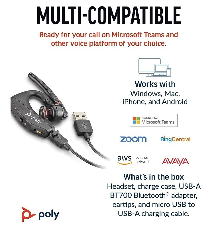 Plantronics Voyager 5200 UC (BT 700) Bluetooth Headset System P/N ...