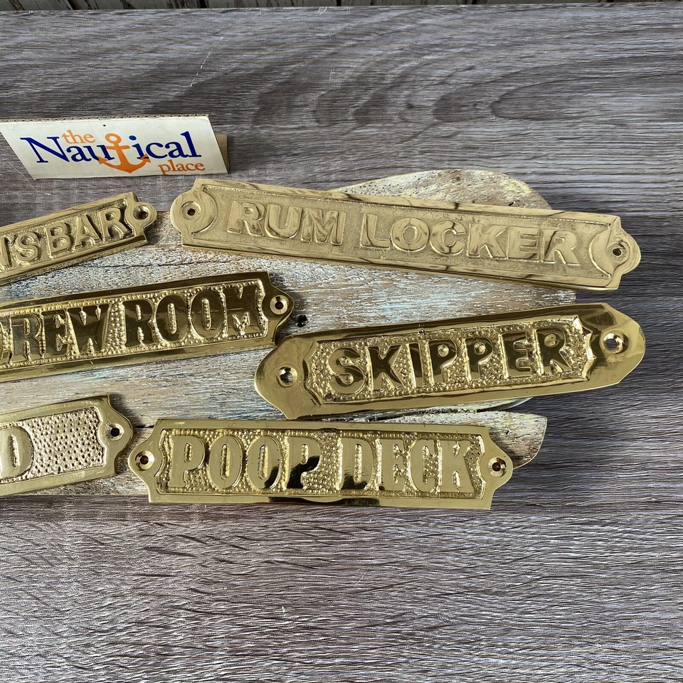 Nautical Door Signs - Solid Brass - Poop Deck, Head, Rum Locker ...