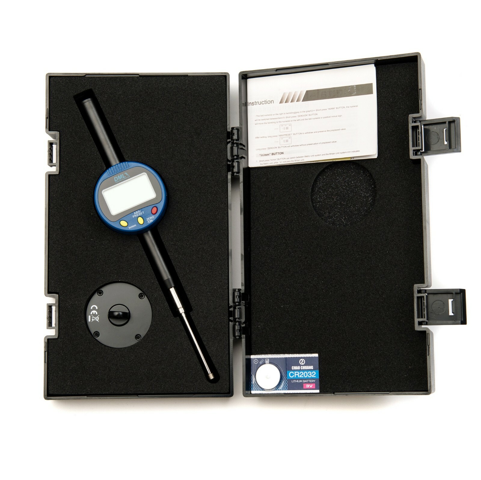 DML 0-50mm Digital Indicator 0.001mm Resolution 2" Inch Dial DTI Clock ...