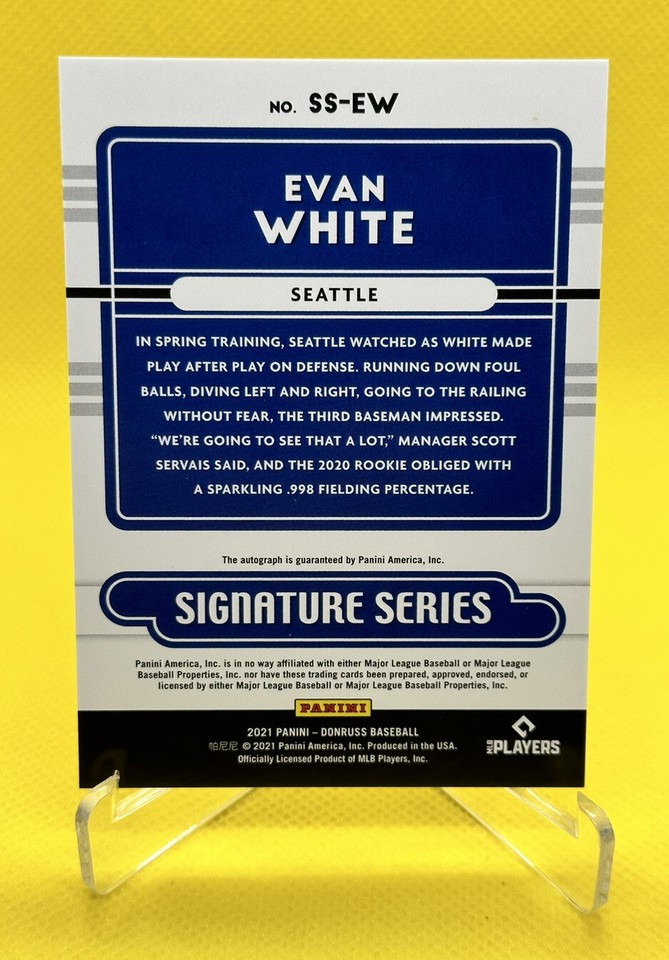 2021 Evan White Panini Donruss Evan White Signature Series Autograph # ...