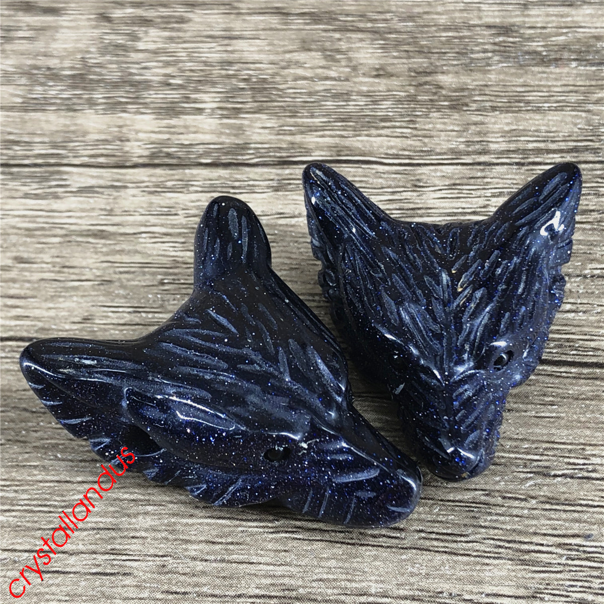 Natural wolf head skull quartz crystal pendant wolf skull gem carved ...