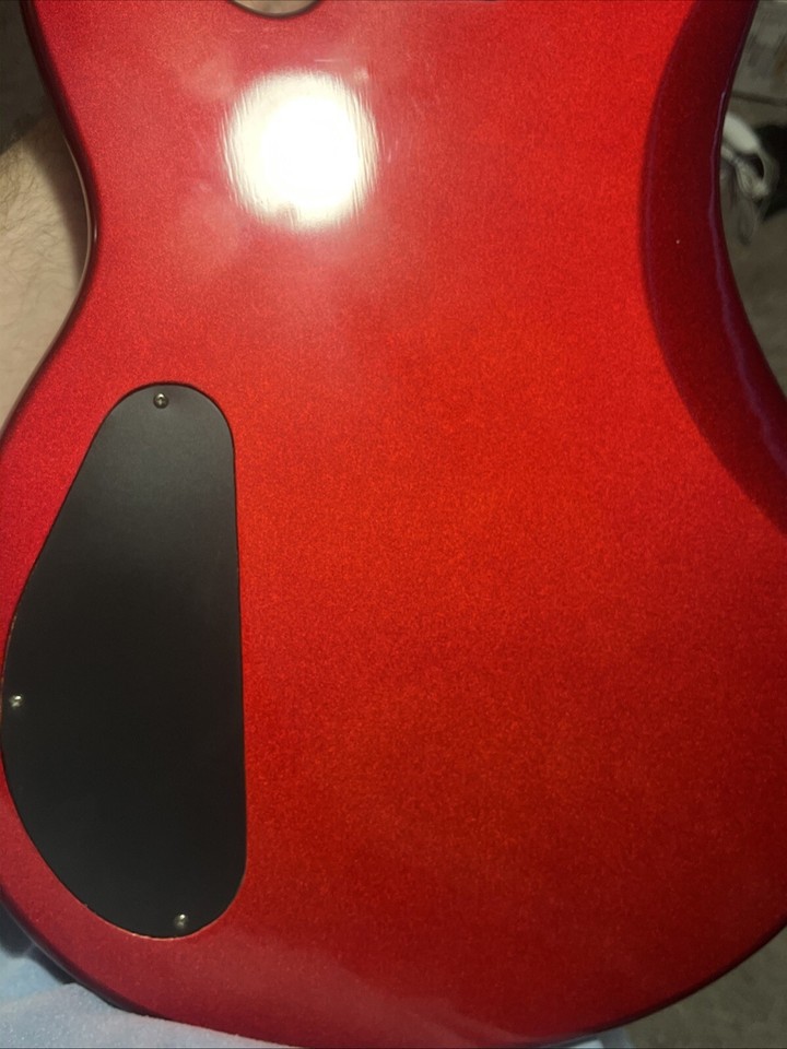 Samick Electric Bass Guitar Red Used But Beautiful Read, Vintage? | eBay