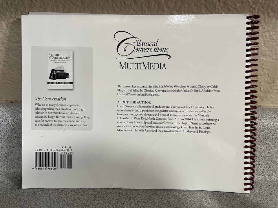 Math in Motion First Steps in Music Theory Answer Key Book Spiral Bound ...