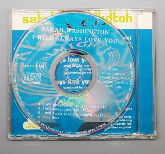 I Will Always Love You (Dance Mix) by Sarah Washington (CD, 1993) - CD ...