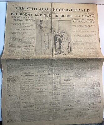 The Chicago Record Herald Sept 14 1901 President Mc Kinley Close To ...