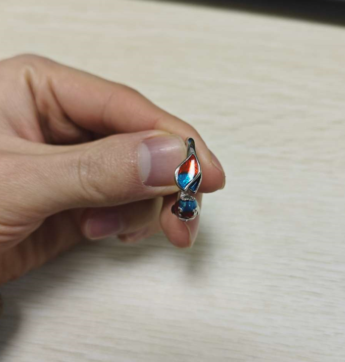 Pure S925 Sterling Silver Band Women Lucky Enamel Carp Koi Fish Open Ring 5g | eBay UK