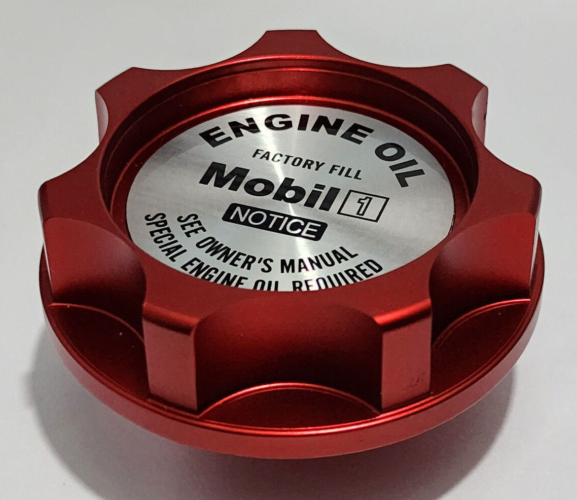 RED BILLET ENGINE OIL CAP MOBIL 1 FOR HONDA CIVIC CRX EM2 EX CR-V ...