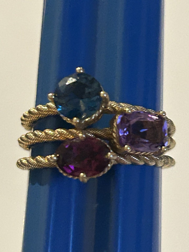 JUDITH RIPKA Large Oval Garnet Stackable Ring 14K YELLOW GOLD SIZE 8 | eBay