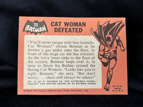 1966 Topps Batman Black Bat Card #35 Cat woman defeated | eBay