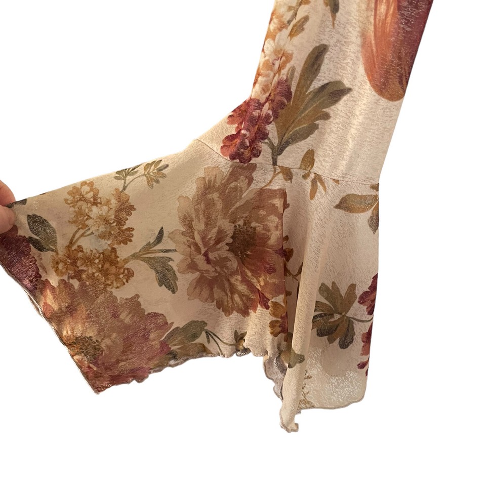 Vtg Y2K Fairy Core Bell Sleeve Top 18/20 2X Renaissance Romantic Floral ...
