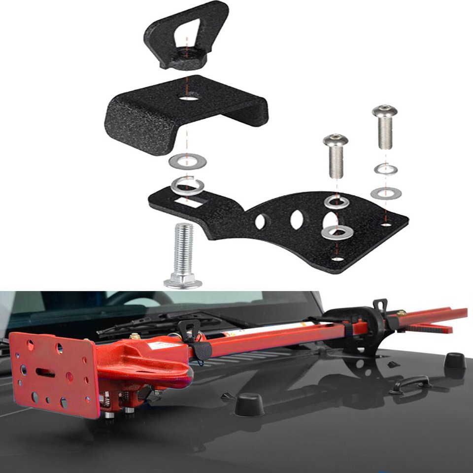 Off Road High Lift Jack Mount Hood Bracket for Jeep Wrangler JK JL JKU ...