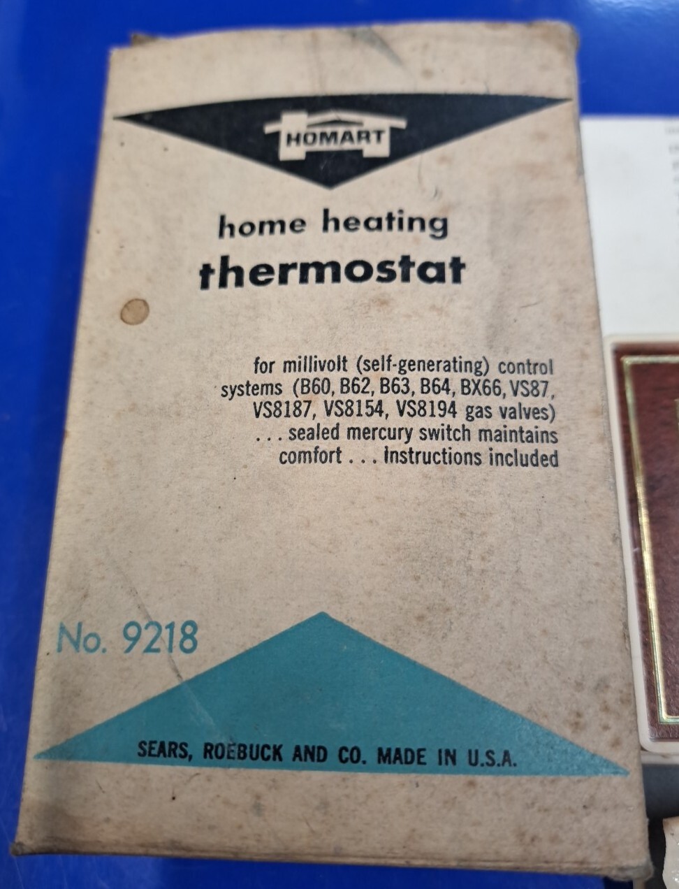 Vintage Sears Roebuck Homart Mid Century Rectangle Thermostat 9218 NOS ...