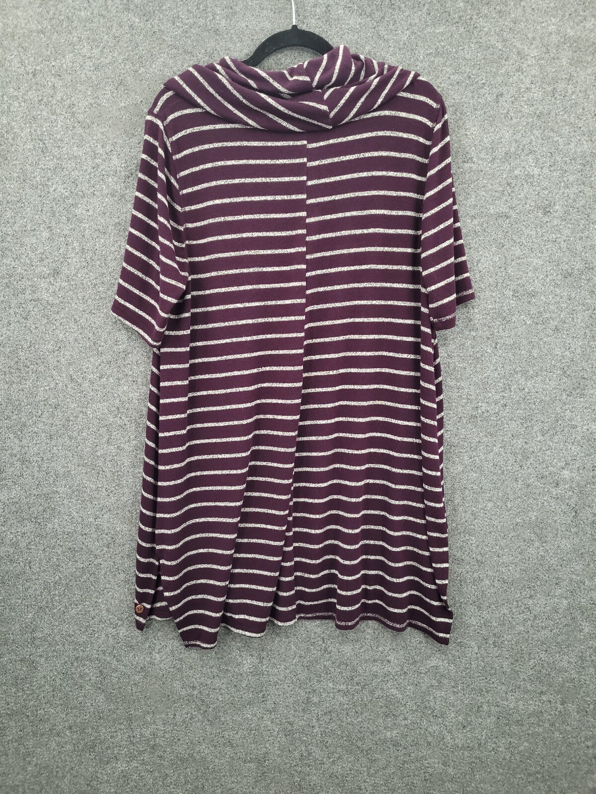 LIVI Tunic Sweater Top Womens 14 Short Sleeve Cowl Neck Stretch Purple ...