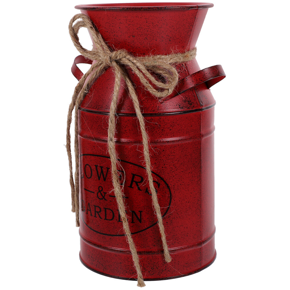 Rustic Flower Vase Metal Plant Pot Vintage Flower Pot Farmhouse Bucket ...