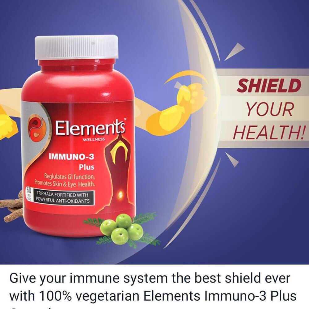 Elements Herbals Immuno-3 Plus 60 capsules végétales antioxydantes ...