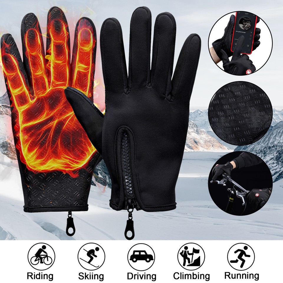 Men Women Winter Warm Gloves Windproof Waterproof Thermal Touch Screen ...