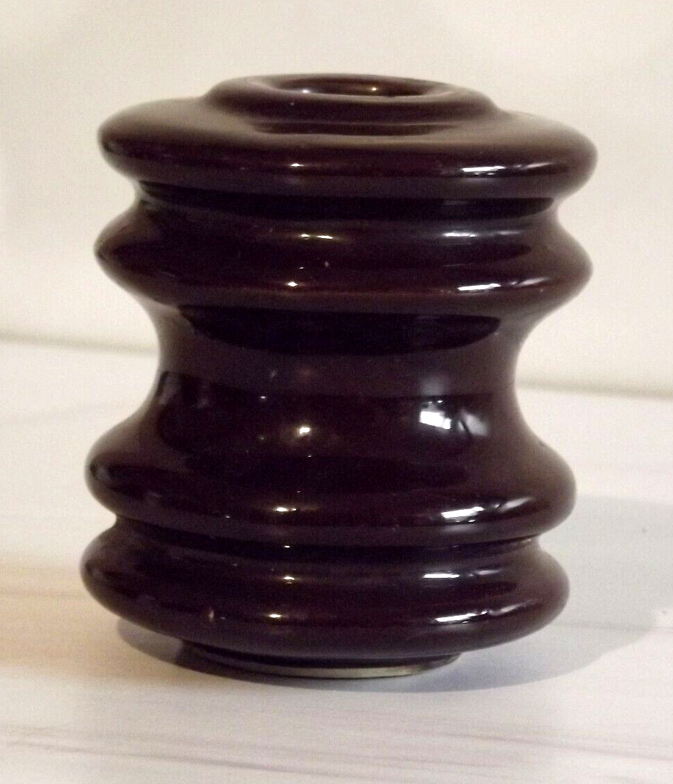 Brown Glazed Ceramic Porcelain Telephone Insulator Spool 3 1/4" x 3 ...