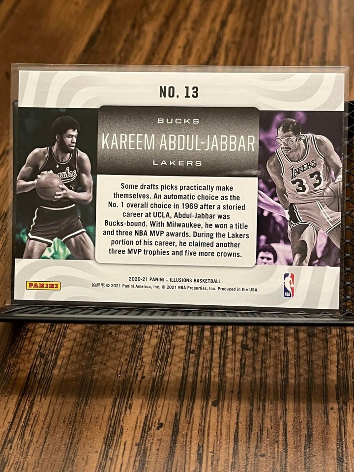 KAREEM ABDUL-JABBAR 2020-21 PANINI ILLUSIONS "CAREER LINEAGE" #13 LA LAKERS HOF! | eBay