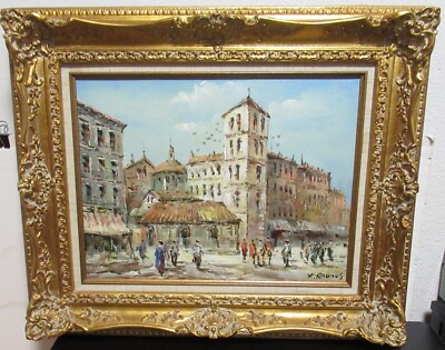 XAVIER RABOUS PARIS STREET SCENE ORIGINAL OIL ON CANVAS LANDSCAPE ...