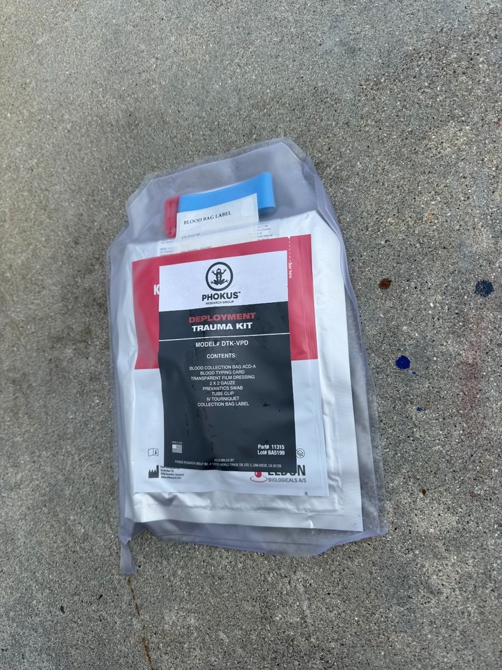Phokus Research Group Deployment Behind Plate Trauma Kit SEALED Blood ...