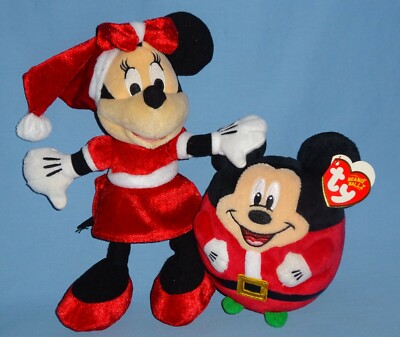 Disney plush Minnie Mouse Christmas dolls-Ty NWT Mickey Mouse Beanie ...