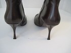 MICHEL PERRY (ITALY) Gorgeous Brown Leather Ankle Boots Size Zip Size ...