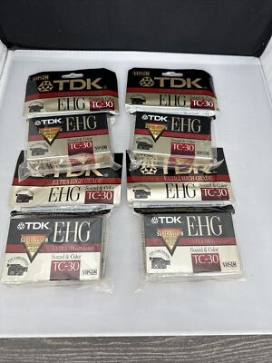 TDK EHG TC-30 Camcorder VHS C Tapes Extra High Grade Lot Of 4 Sealed ...