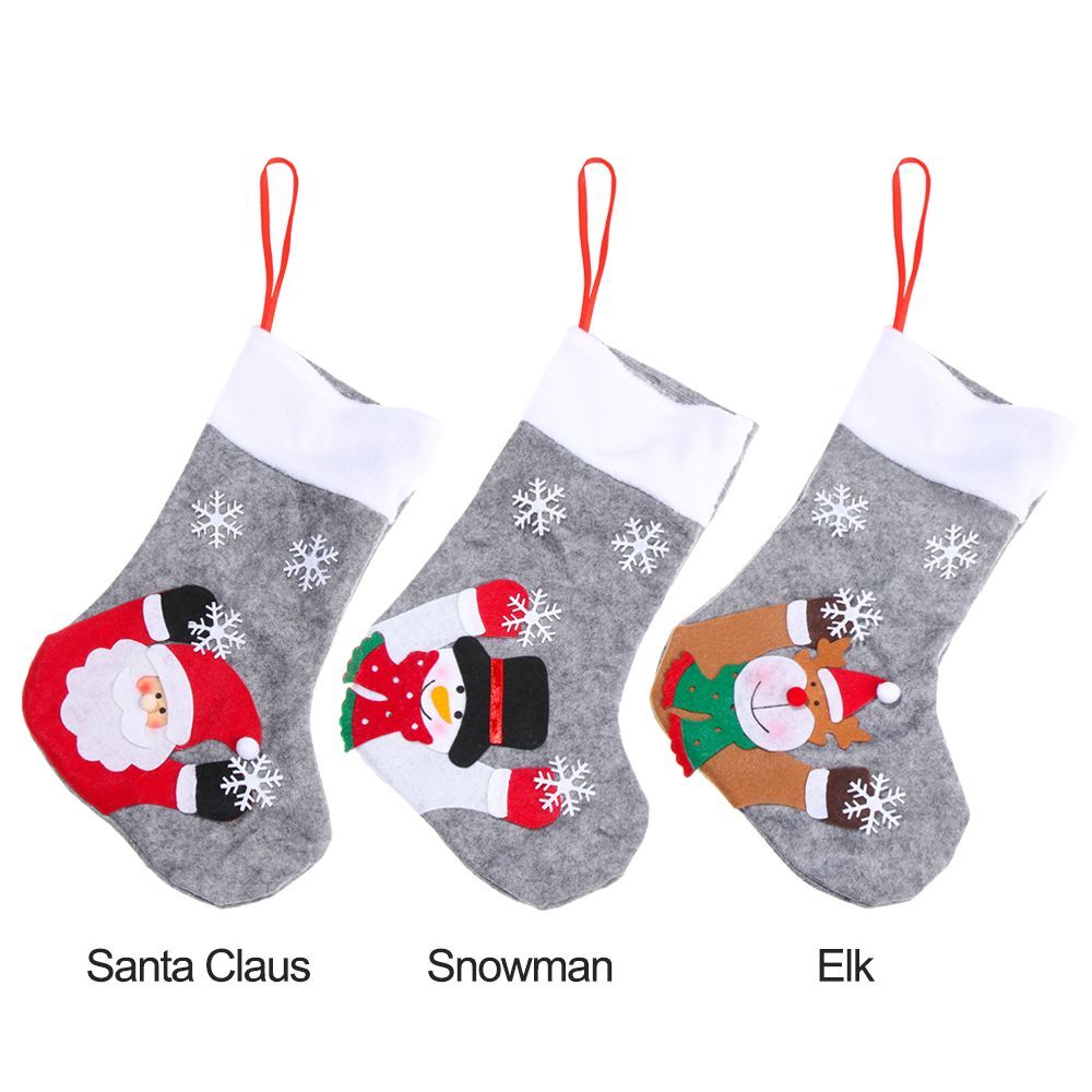 Snowman Hanging Christmas Stockings Led Light Up Socks Xmas Candy Gift ...