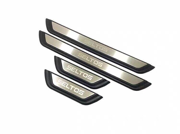 4Pcs Fits for 2019-2025 KIA Seltos Door Sill Scuff Molding Guard Cover ...