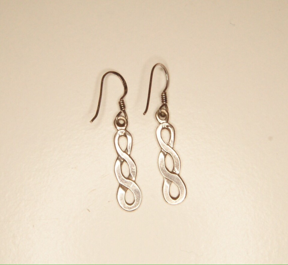 Sterling Silver Triple Infinity Loop Drop Dangle Hook Earrings | eBay