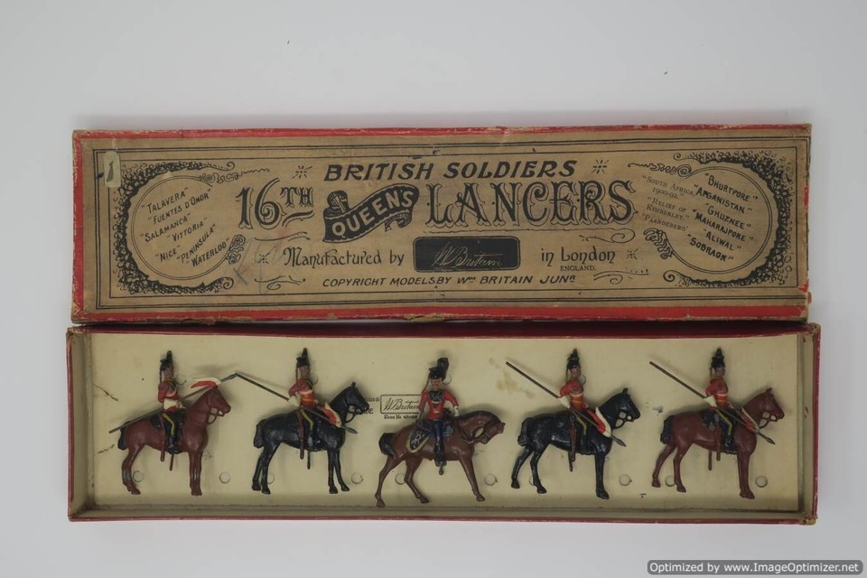 Britains #33 16th Lancers with officer troopers on horses dated 1903 | eBay