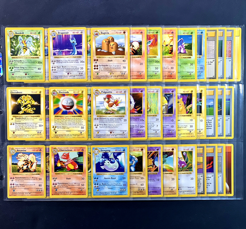 1999 Pokemon Base Set COMPLETE Non Holo Cards #17-102 Lot SHADOWLESS ...