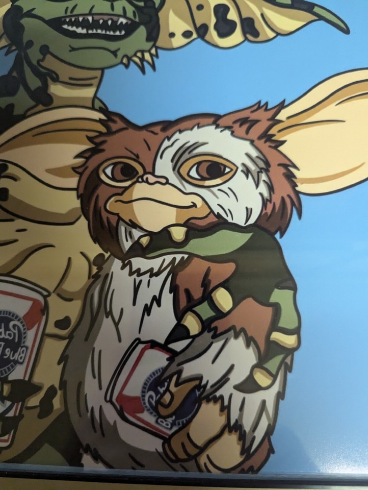 Gremlins CUSTOM Gizmo and Stripe Sharing An Old Milwaukee 11 x 14 RARE ...