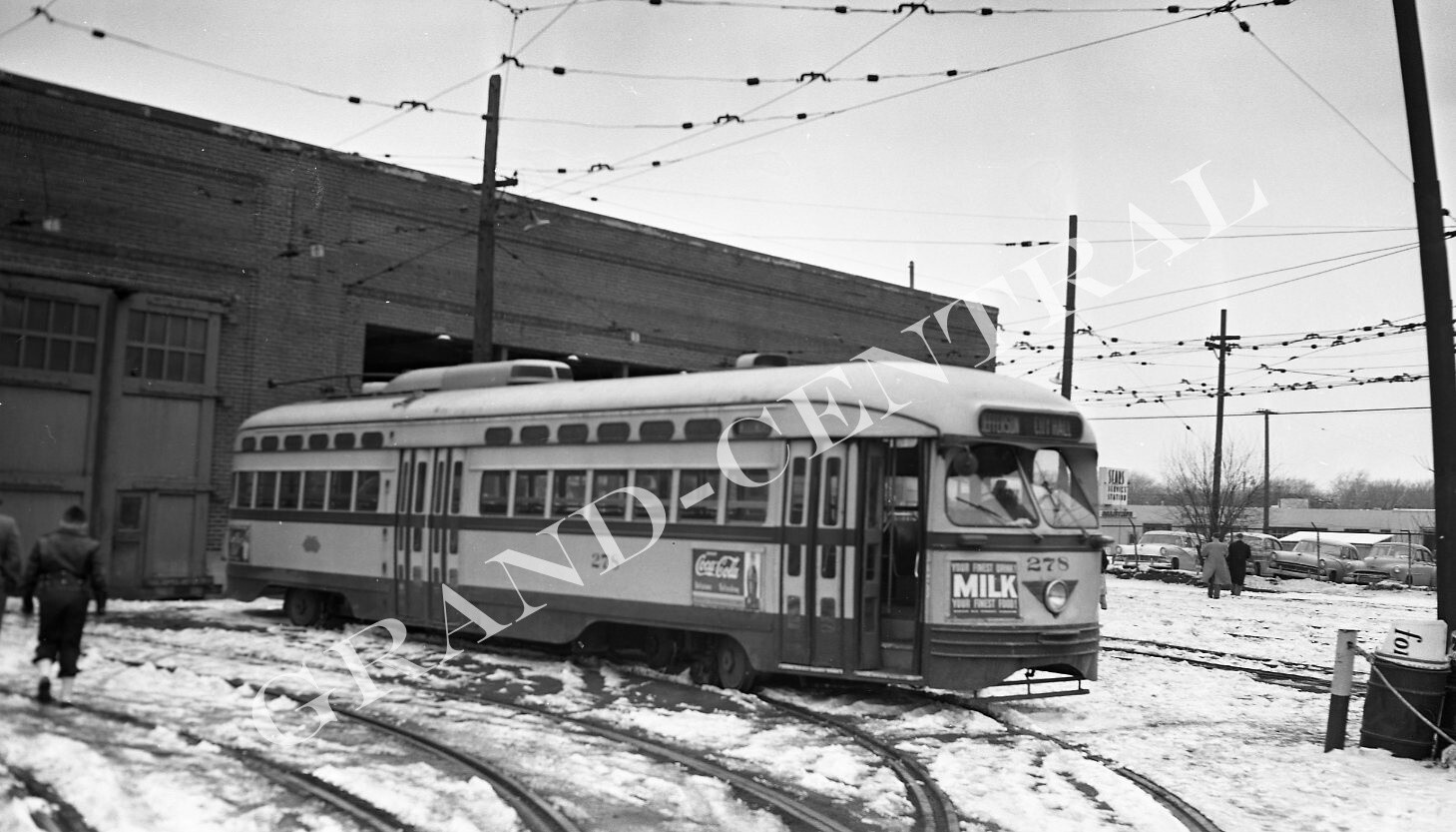 DETROIT DEPARTMENT OF STREET RAILWAYS DSR PCC TROLLEY NEGATIVE #278 ...