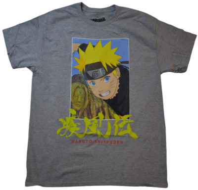 Naruto Shippuden Mens Naruto Anime Heather Gray Shirt New Large | eBay
