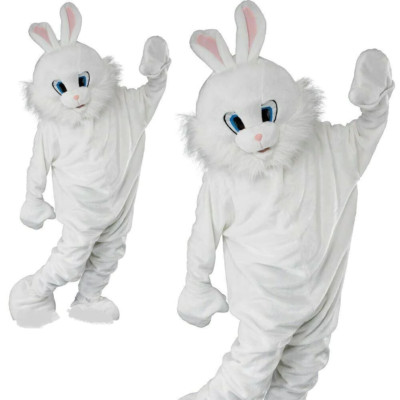 Easter Bunny Mascot Adults Deluxe Rabbit Fancy Dress Costume Mens ...