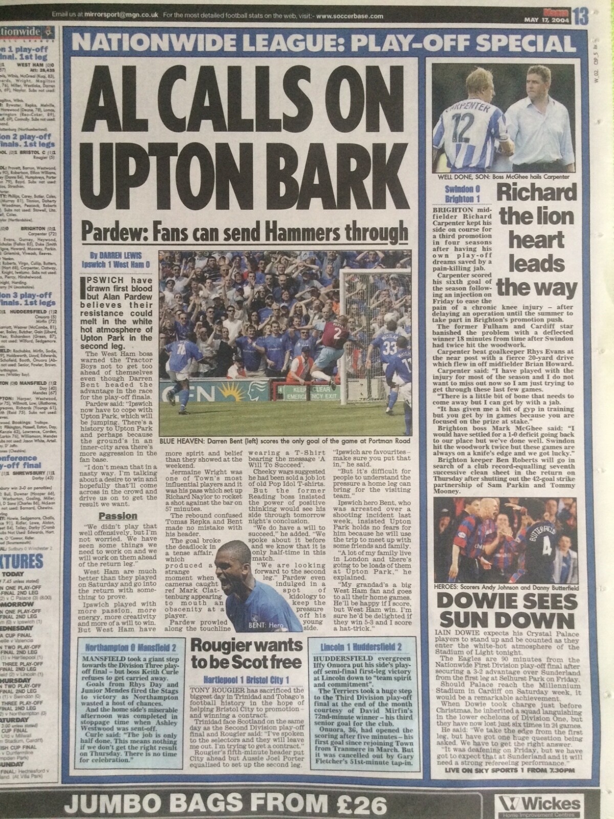 Various Newspaper Football Match Reports 16th & 17th May 2004 | eBay UK