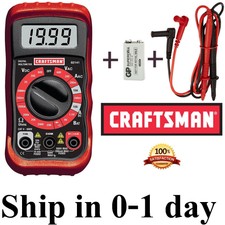 Craftsman 8 Function Digital Multimeter AC DC Volt Ohms Tester LCD ...