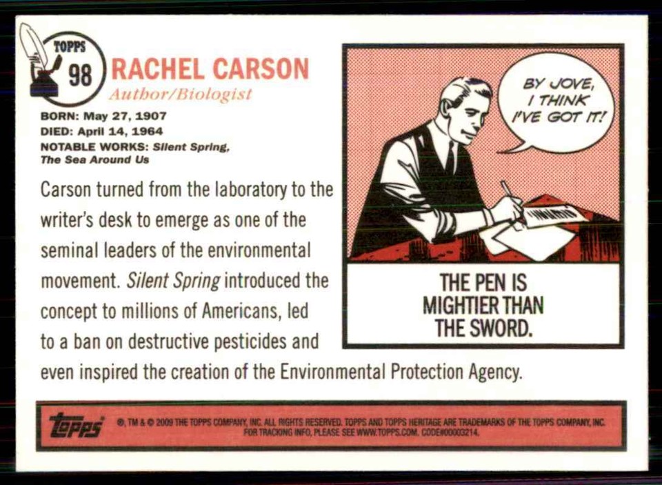 2009 Topps Heritage American Heroes Edition Rachel Carson #98 | eBay