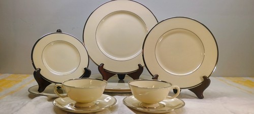 Lenox China Montclair 10-Piece Lot - Dinner Plates Cups Saucers Salad ...