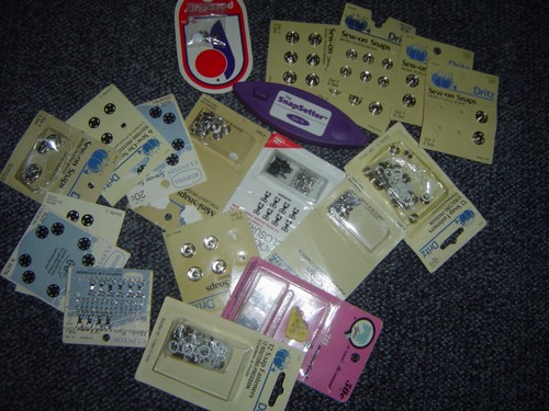 Vtg Lot of Sewing Notions Pearl Snaps Fasteners Hooks Rivets Dritz | eBay