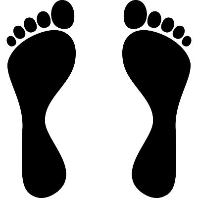 1 Pair 2 Feet 30cm Black Base Print Sticker Wall Furniture Tattoo Decor ...