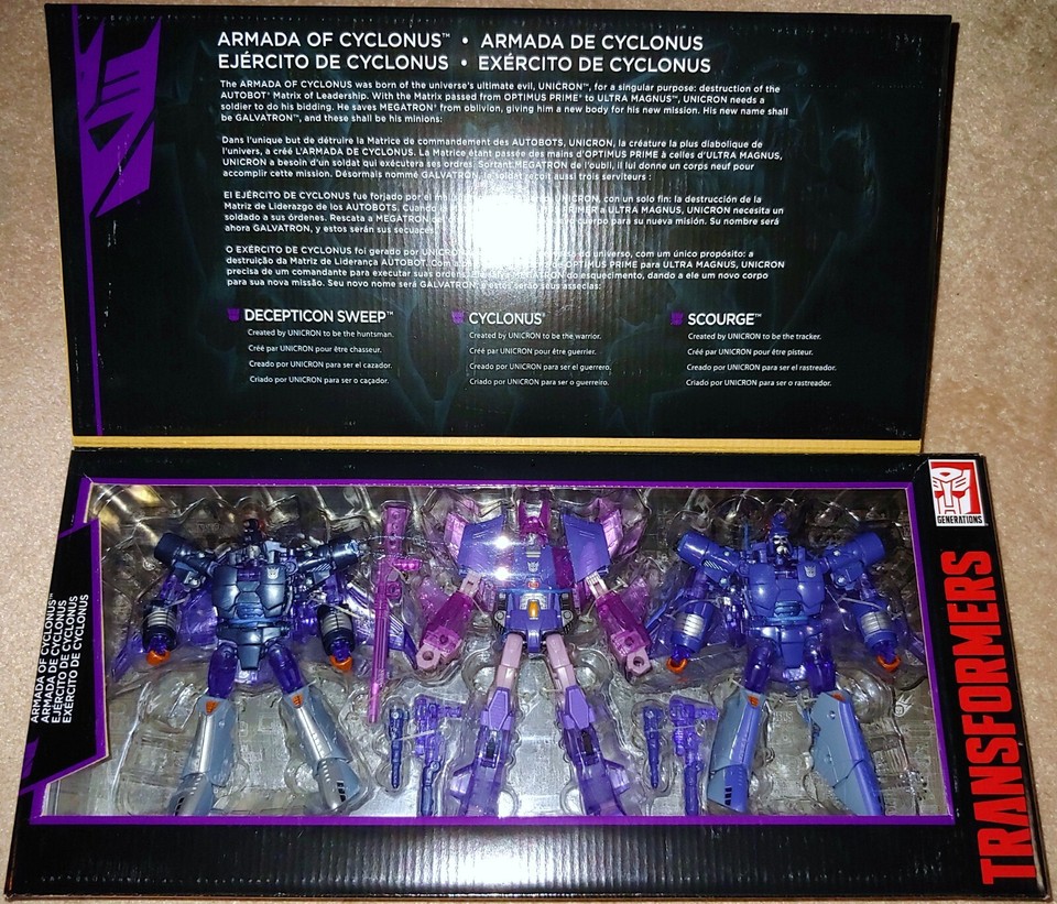 Transformers G1 Platinum Edition Armada of Cyclonus Scourge & Sweep 3 ...