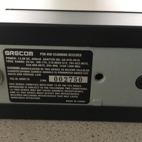 GRECOM GRE PSR-600 Digital Trunking Mobile Base Scanner LATEST FIRMWARE ...