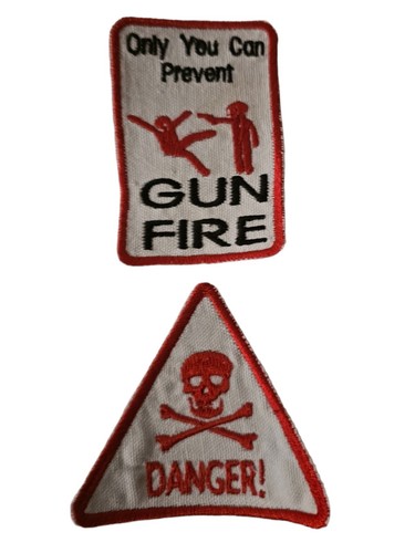 iron on sew on patches 2 Peice Set Funny Warning Sign EMBROIDERY Patch ...