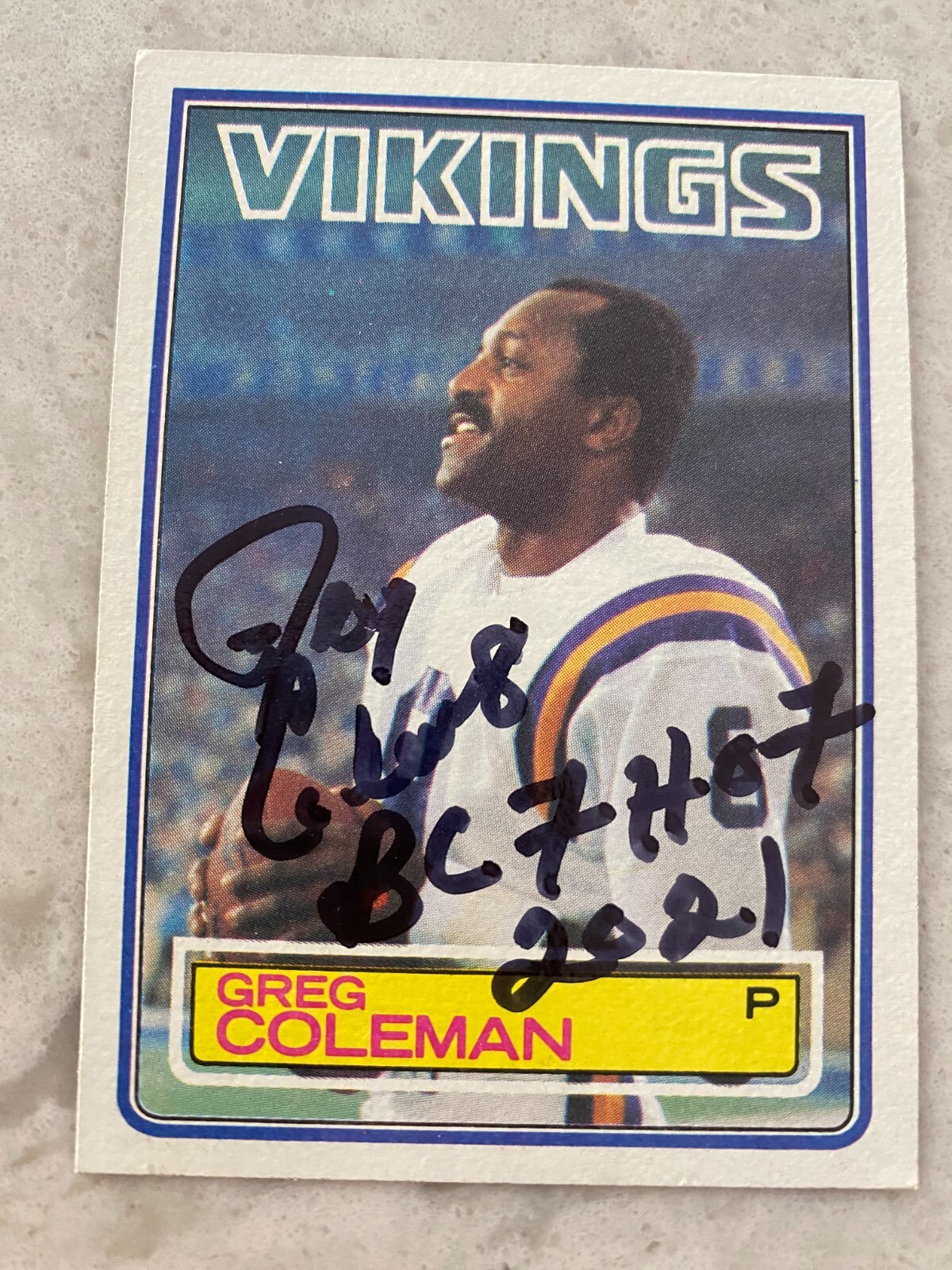 Greg Coleman Signed MINNESOTA VIKINGS Card 1983 Topps | eBay