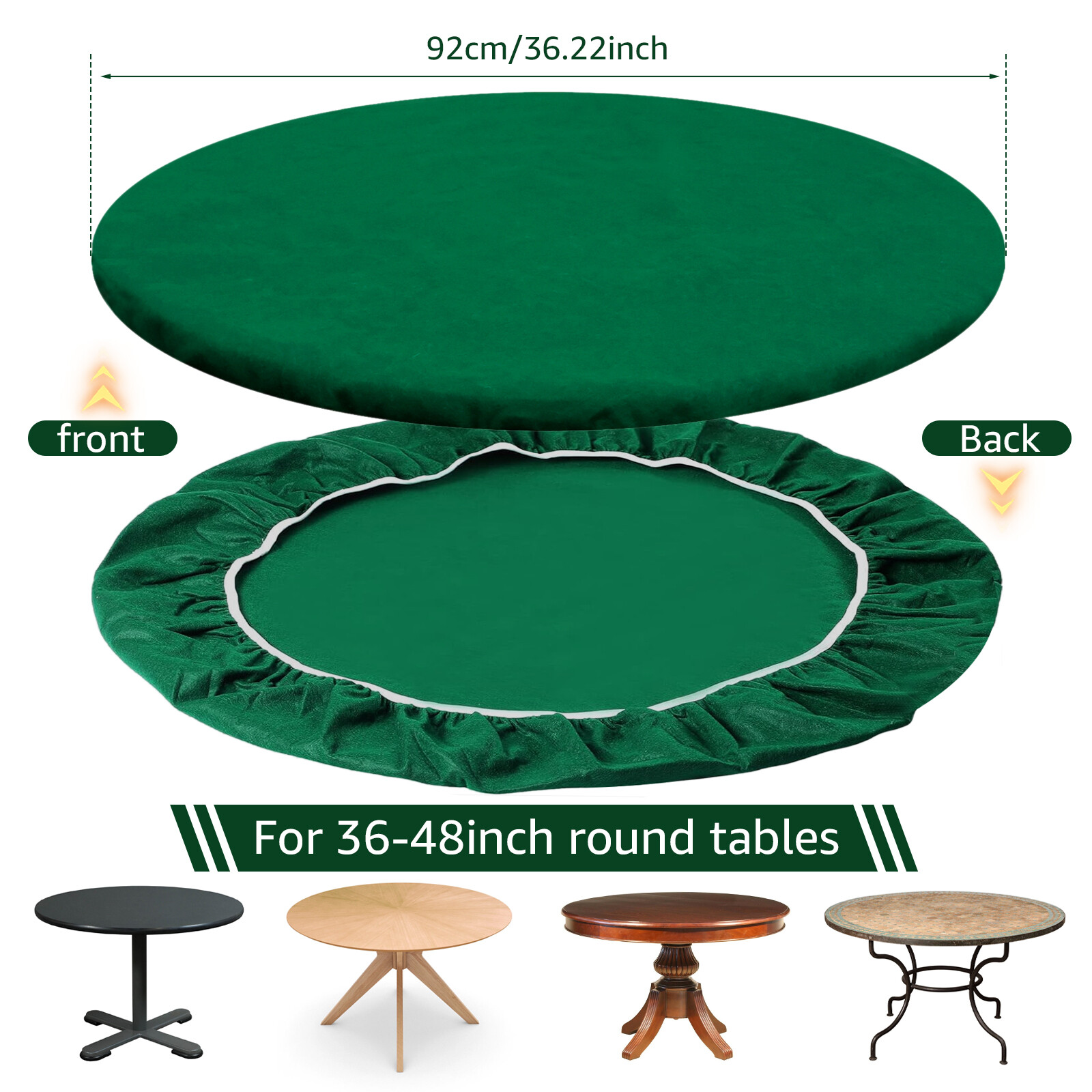 Felt Card Table Game Cover 36.2 Inch Round Tablecloth Poker Table Cover ...