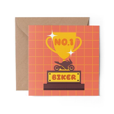 1 x Greeting Card - No.1 Best Biker Motorbike Hobby Sport Thanks ...