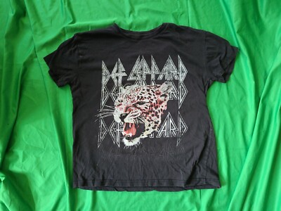 Def Leppard T-Shirt Black 2021 Tour Merchandise Leopard Graphic Womans Size M | eBay